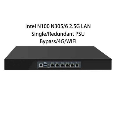 China Zynshield 1U Rackmount Firewall PfSense N100 I3-N305 6 2.5Gbps LAN Bypass Redundant 4G Wifi for sale