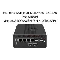 China Zynshield AI Mini PC Intel Ultra 125H 155H 185H Wifi6e 10G SFP+ 40G QSFP+ Max. 96GB DDR5 for sale
