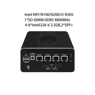 China Zynshield Desktop Firewall Intel N100 Pfsense Ubuntu 4 Inteli226-V 2.5GB 2 SFP+ for sale