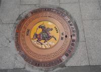 China Ductile Iron Manhole Cover 700x700x100mm Round Painted Class 250 DIN BS for sale