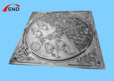 China C250 Ductile Iron Square Art Manhole Cover 700x865x100mm Spray Paint for sale