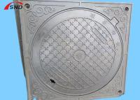 China Ductile Iron Manhole Cover 700x800mm Square Frame Round Cover C250 D400 BS EN124 for sale