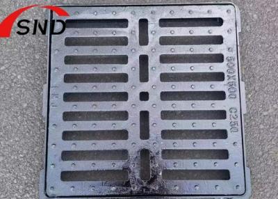 China Slip Proof Square Cast Iron Gully Grate 600×600mm EN124 B125 Class with Asphalt Coating for Drainage Systems for sale