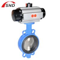 China DN50 to DN2000 Cast Iron Pneumatic Butterfly Valve 300LB to 1500LB Pressure Rating for Industrial Applications for sale