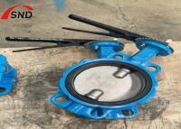 China Manual Wafer Butterfly Valve DN150 Ductile Iron with 150-2500LB Pressure Rating for HVAC and Industrial Applications for sale