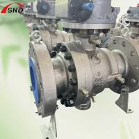China PN100 DN150 Trunnion Ball Valve WCB Flanged for Oil Gas Water Media for sale
