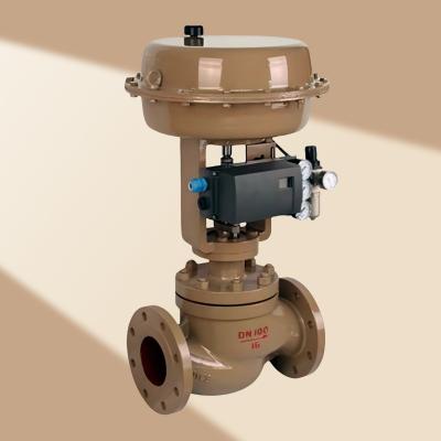 China Soft Seal Single Seat DN100 Control Valve PN16 Pneumatic Industrial Fluid Control Valve WCB Material for sale