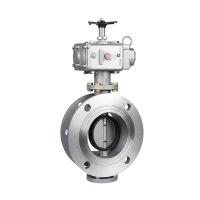China DN50 to DN2000 Cast Iron Pneumatic Butterfly Valve 300LB to 1500LB Pressure Rating for Industrial Applications for sale