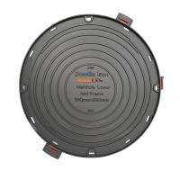 China Ductile Iron Manhole Cover and Frame 850mm x 850mm D400 Load Rating with Epoxy Coating and 56-58kg Weight for sale