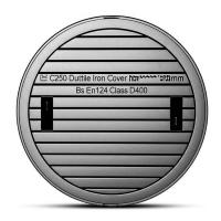 China Ductile Iron Manhole Cover 700x800mm Square Frame Round Cover C250 D400 BS EN124 for sale