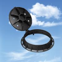 China Ductile Iron Manhole Cover EN124 D400 Load Capacity 900KN Customizable Sizes Epoxy Coating for sale