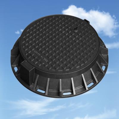 China Ductile Iron Manhole Cover EN124 D400 Load Capacity 900KN Customizable Sizes Epoxy Coating for sale