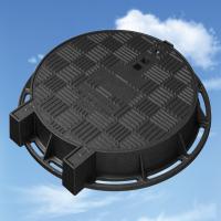 China Ductile Iron Manhole Cover EN124 D400 Load Capacity 900KN Customizable Sizes Epoxy Coating for sale