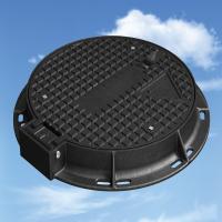 China Ductile Iron Manhole Cover EN124 Class D400 Epoxy Coating for Heavy Load Applications for sale