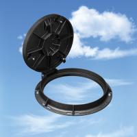 China Ductile Iron Manhole Cover EN124 Class D400 Epoxy Coating for Heavy Load Applications for sale