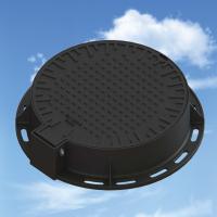 China Ductile Iron Manhole Cover EN124 Class D400 Epoxy Coating for Heavy Load Applications for sale
