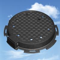 China Ductile Iron Manhole Cover Load Capacity 900 KN Gray Black Heavy Duty Access Cover for Roads Highways for sale
