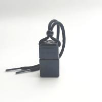 China Unique 8ml Black Glass Car Perfume Hanging Bottle With Black Lid for sale