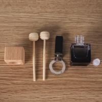China 6ml Wooden Car Perfume Bottle  Empty Car Air Freshener Glass Bottle for sale