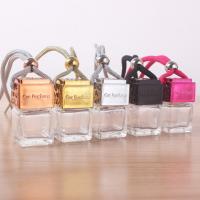China Colorful Wooden Lid Car Perfume Bottle With String And Rubber Stopper for sale