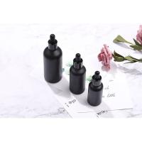China High End Frosted Matte Black Glass Bottle 20ml-100ml For Lotion Serum Essential Oil for sale