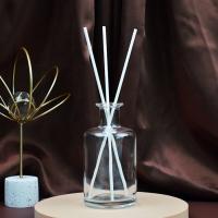 China Round Reed Diffuser Gift Set Luxury Home 200ml Massage Oil Glass Bottles for sale