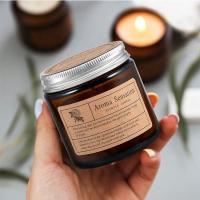 China 100ml 250ml Scented Candle Jar Empty Round Luxury Candle Glass Container for sale