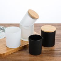China 7OZ Matte White Candle Jar Empty Frosted Glass Candle Jars With Lids for sale