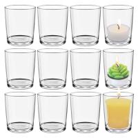 China 10oz Clear Round Empty Candle Container Glass Candle Jars For Candle Making for sale