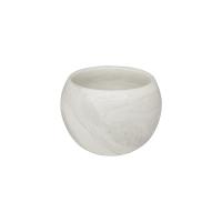 China Cylinder Round Scented Candle Jar Ball Shaped White Decorative Marble Candle Jars for sale