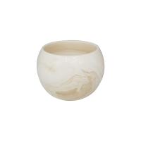 China Cylinder Round Scented Candle Jar Ball Shaped White Decorative Marble Candle Jars for sale
