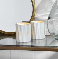 China ODM OEM Scented Candle Jar Fancy Elegant Gloss White Ceramic Candle Jar for sale