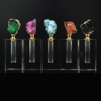 China Wedding Gift Crystal Perfume Bottle 6ml Essential Oil Crystal Bottle With Agate Stone for sale