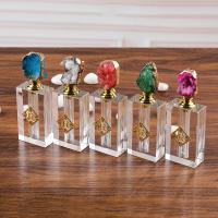 China Wedding Gift Crystal Perfume Bottle 6ml Essential Oil Crystal Bottle With Agate Stone for sale