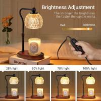 China Luxury Glass Candle Warmer Lamps Electric Wood Base Fragrance Aroma Burner Wax Tart Warmers for sale