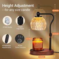 China Luxury Glass Candle Warmer Lamps Electric Wood Base Fragrance Aroma Burner Wax Tart Warmers for sale