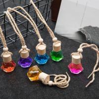 China 7ml Glass Car Perfume Bottle with Wooden Lid for Essential Oils for sale