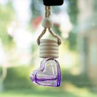 China 6ml Love Shape Car Perfume Bottle with Wooden Cap for sale