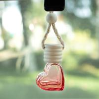 China 6ml Love Shape Car Perfume Bottle with Wooden Cap for sale