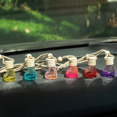 China 6ml Love Shape Car Perfume Bottle with Wooden Cap for sale