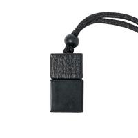 China 8ml Matte Black Square Car Perfume Bottle with Wooden Lid for sale