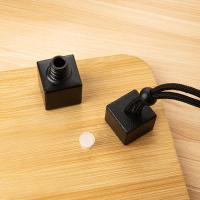 China 8ml Matte Black Square Car Perfume Bottle with Wooden Lid for sale