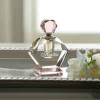 China 6ml Pink Crystal Perfume Bottle with Engraved Design for sale