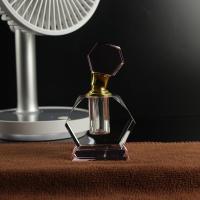 China 6ml Pink Crystal Perfume Bottle with Engraved Design for sale