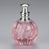 China 6ml Pink Crystal Perfume Bottle with Engraved Design for sale