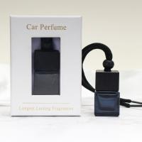 China 8ml Black Aroma Diffuser Bottle Diffuser Glass Hanging Perfume Bottle With Black Wood Lids for sale