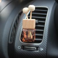 China 8ml Rattan Wood Ball Car Perfume Bottle with Wooden Lid for sale