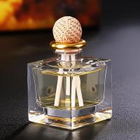 China 8ml Rattan Wood Ball Car Perfume Bottle with Wooden Lid for sale