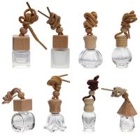 China 8ml 10ml Glass Car Air Freshener Bottle with Wooden Lid for sale