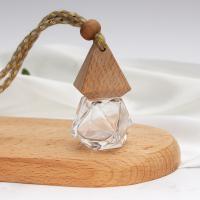 China 8ml 10ml Glass Car Air Freshener Bottle with Wooden Lid for sale